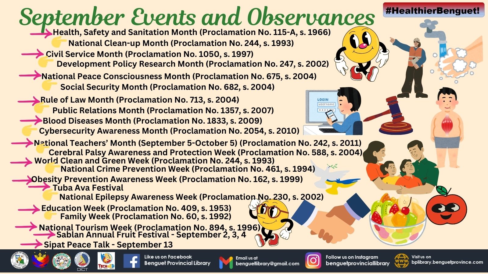 September events and observances – Benguet Provincial Library
