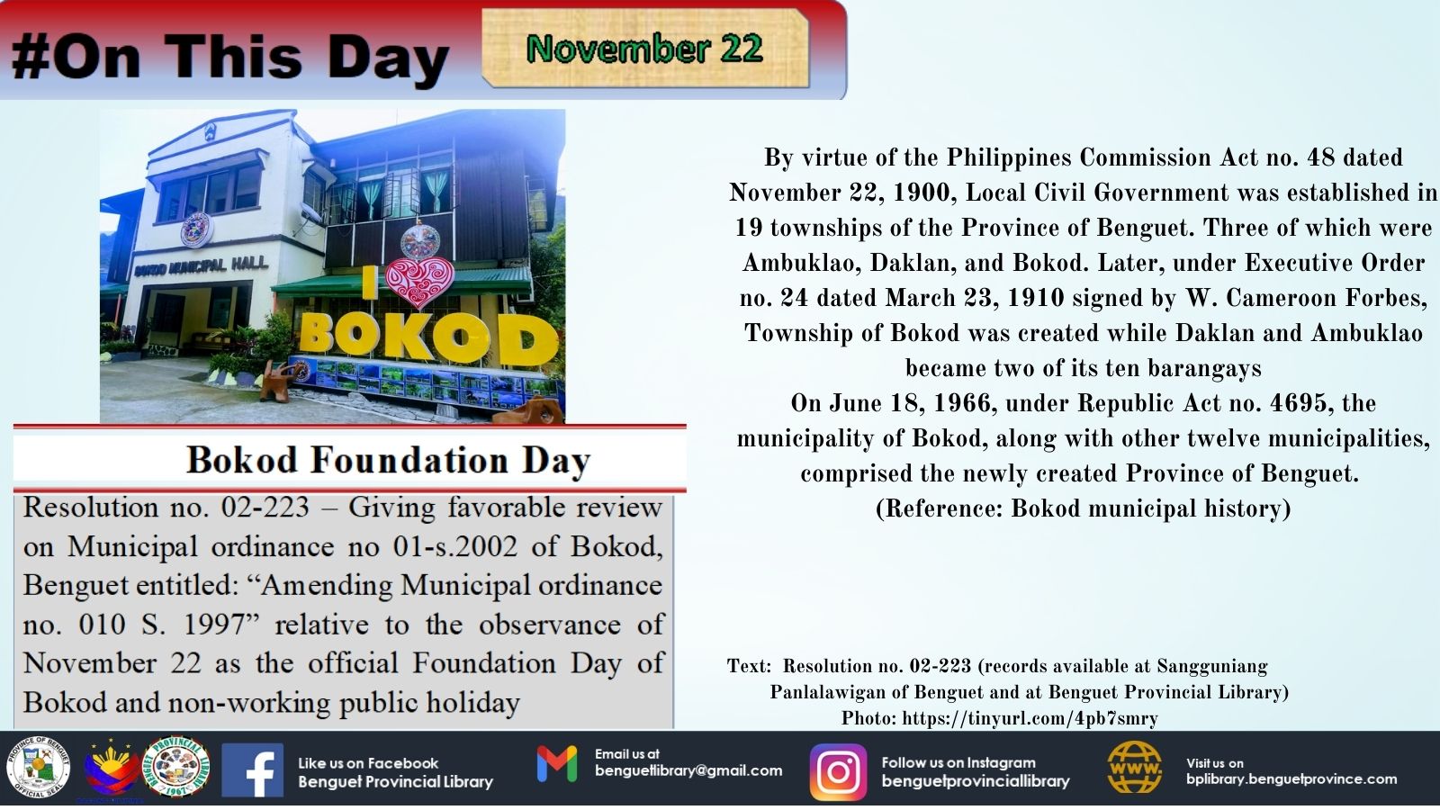 Bokod Foundation Day – Benguet Provincial Library