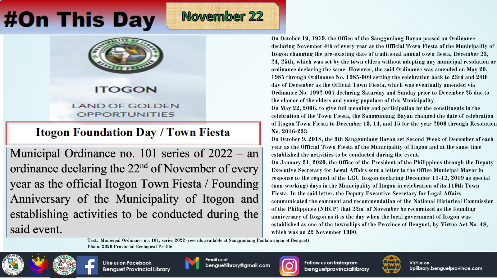 Itogon Foundation Day – Benguet Provincial Library