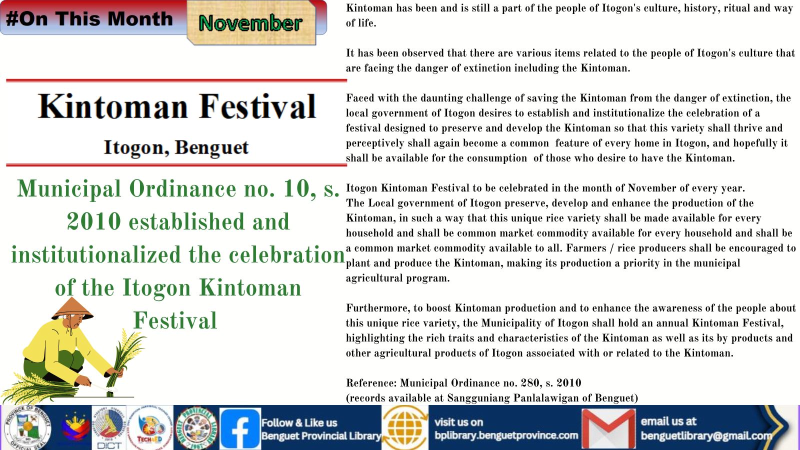 Kintoman Festival – Benguet Provincial Library